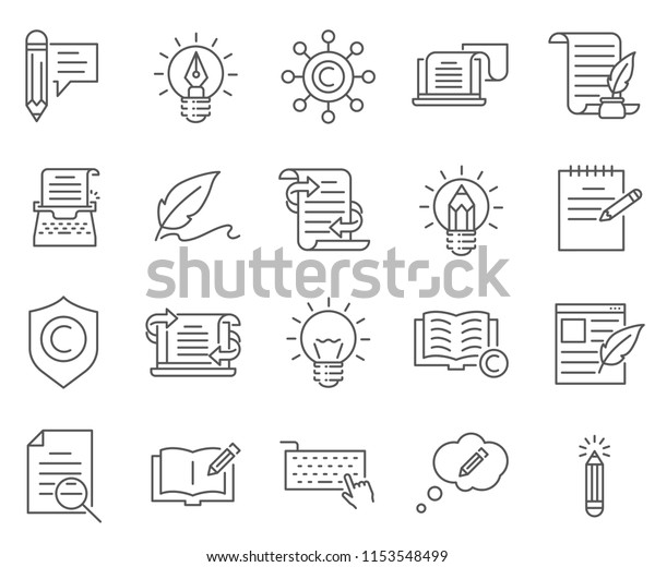 Set Copywriting Related Vector Line Icons Stock Vector (Royalty Free ...