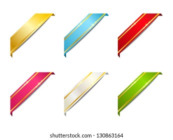 Set Corner Ribbons Your Design Stock Vector (Royalty Free) 130863164 ...