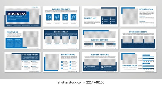 Set Corporate Presentation Template Design Minimalist Stock Vector ...