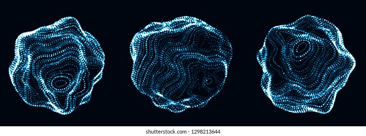 Set Corrupted Point Spheres Collection Globe Stock Vector (Royalty Free ...