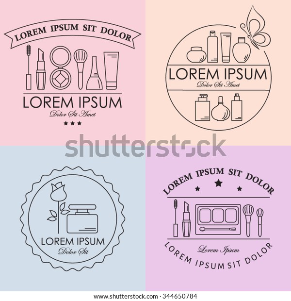 Set Cosmetic Makeup Labels Badges Logos Stock Vector (Royalty Free ...