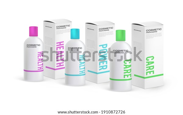 Set Cosmetic Packaging Design Templates Cardboard Stock Vector (Royalty ...