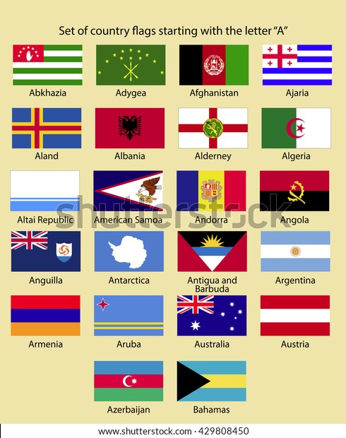 Set Country Flags Starting Letter: стоковая векторная графика (без ...