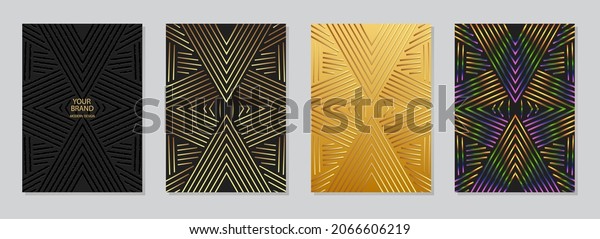 Set Cover Design Vertical Templates Geometric Stock Vector (Royalty ...