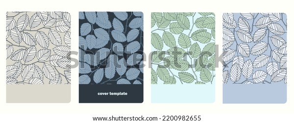 Set Cover Page Templates Elm Tree Stock Vector (Royalty Free ...