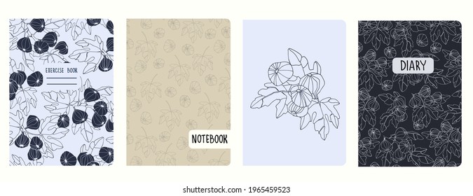 Set Cover Page Templates Fig Tree Stock Vector (Royalty Free) 1965459523
