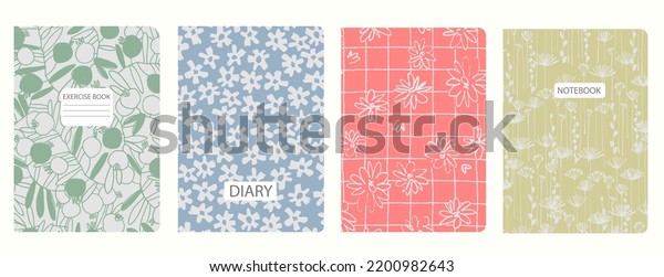 Set Cover Page Templates Hand Drawn Stock Vector (Royalty Free ...