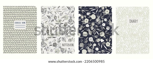 Set Cover Page Templates Hand Drawn Stock Vector (Royalty Free ...