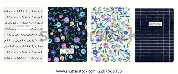 Set Cover Page Templates Hand Drawn Stock Vector (Royalty Free ...