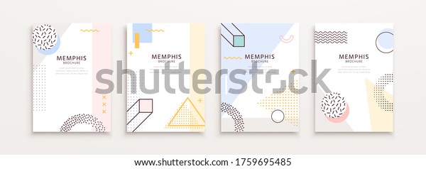 Set Cover Template Pastel Memphis Design Stock Vector (Royalty Free ...