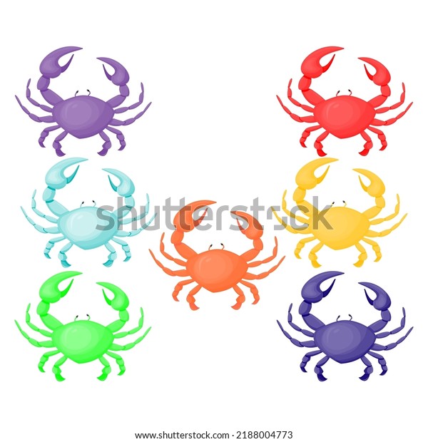 Set Crabs Different Colors Color Vector Stock Vector (Royalty Free ...