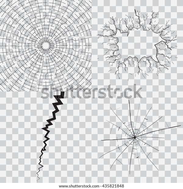 Set Cracked Broken Glass Light Checkered Stock Vector (Royalty Free ...