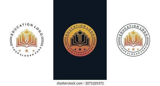 Set Creative Education Logo Design Modern Stock Vector (Royalty Free ...