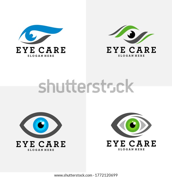 Set Creative Eye Concept Logo Design Stock Vector (Royalty Free ...