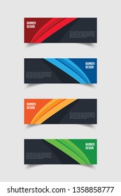 Set Creative Flat Banner Design Template Stock Vector (Royalty Free ...