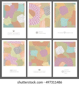 Set Creative Invitation Cards Doodle Style Stock Vector (Royalty Free ...