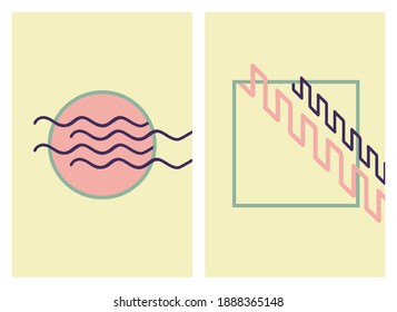 Set Creative Minimal Posters Templates Abstract Stock Vector (Royalty ...