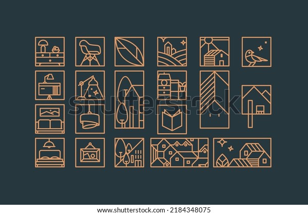 Set Creative Modern Art Deco Signs Stock Vector (Royalty Free ...