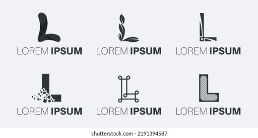 Set Creative Monogram Letter L Logo Stock Vector (Royalty Free ...