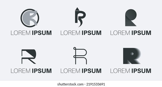 Set Creative Monogram Letter R Logo Stock Vector (Royalty Free ...