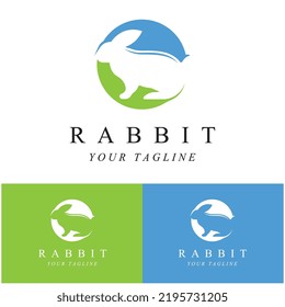 Set Creative Rabbit Slogan Template Icon Stock Vector (Royalty Free ...