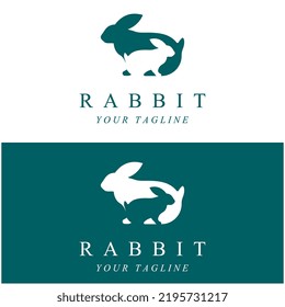 Set Creative Rabbit Slogan Template Icon Stock Vector (Royalty Free ...