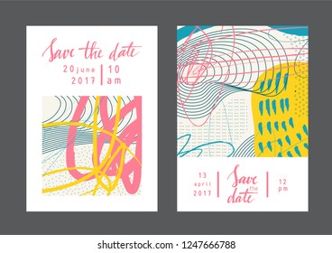 Set Creative Universal Artistic Cards Designs Stock Vector (Royalty ...