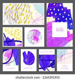 Set Creative Universal Geometric Cards Designs Stock Vector (Royalty ...