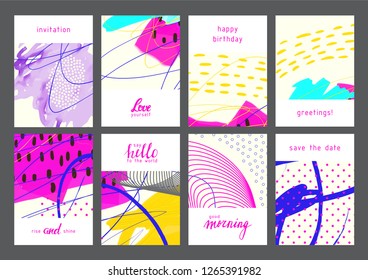 Set Creative Universal Geometric Cards Designs Stock Vector (Royalty ...