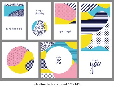 Set Creative Universal Geometric Cards Designs Stock Vector (Royalty ...