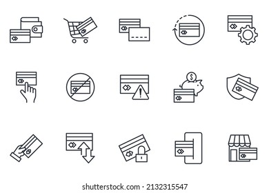 Set Credit Card Elements Symbol Template Stock Vector (Royalty Free ...