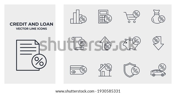 Set Credit Loan Icon Credit Loan Stock Vector (Royalty Free) 1930585331 ...