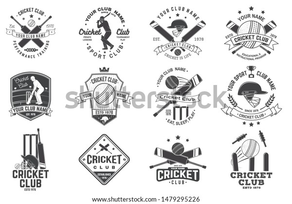 Set Cricket Club Badges Vector Illustration Stock Vector (Royalty Free ...