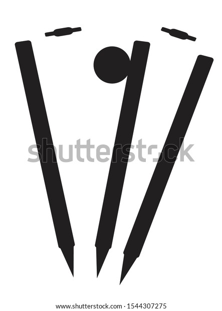 Set Cricket Wickets Bails Being Bowled Stock Vector (Royalty Free ...