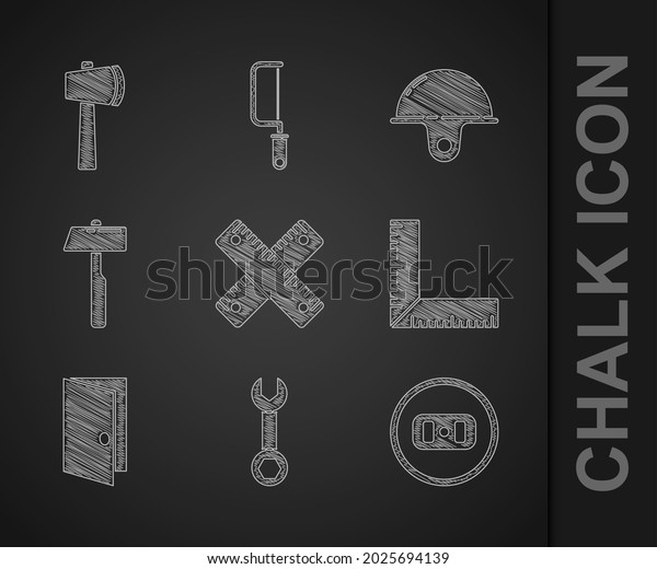 Set Crossed Ruler Wrench Spanner Electrical Stock Vector (Royalty Free ...