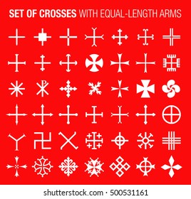 Set Crosses Equallength Arms Stock Vector (Royalty Free) 500531161 ...