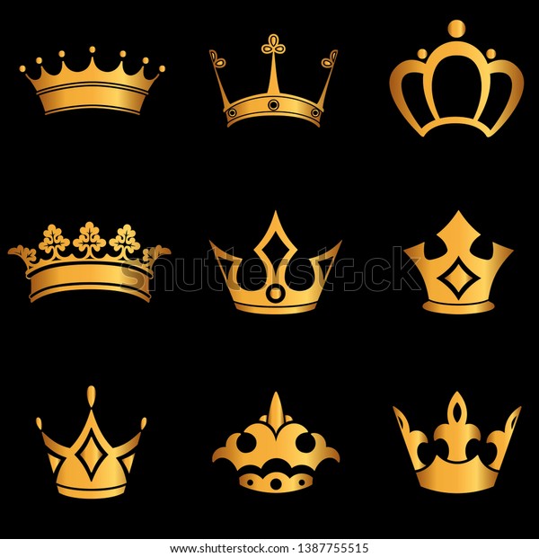 ensemble de symboles de la couronne : image vectorielle de stock (libre ...