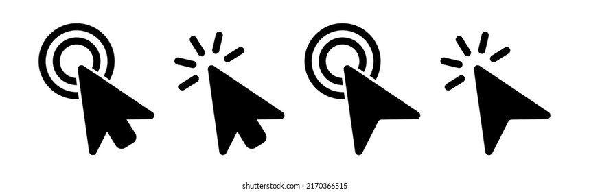 Set Cursors Click Icons Vector Illustration Stock Vector (Royalty Free ...