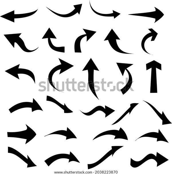 Set Curve Vector Arrows Vector Illustration Stock Vector (Royalty Free ...