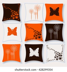 Set Cushions Interior Vector Illustration Pillow Stock Vector (Royalty ...