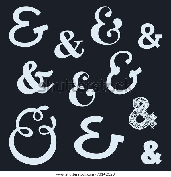 Set Custom Ampersands Shape Designs Sketches: vector de stock (libre de ...