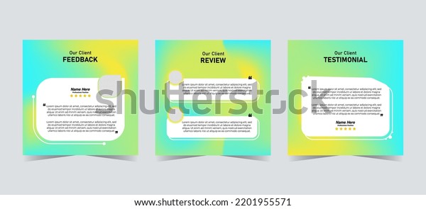 Set Customer Testimonials Social Media Template Stock Vector (Royalty ...
