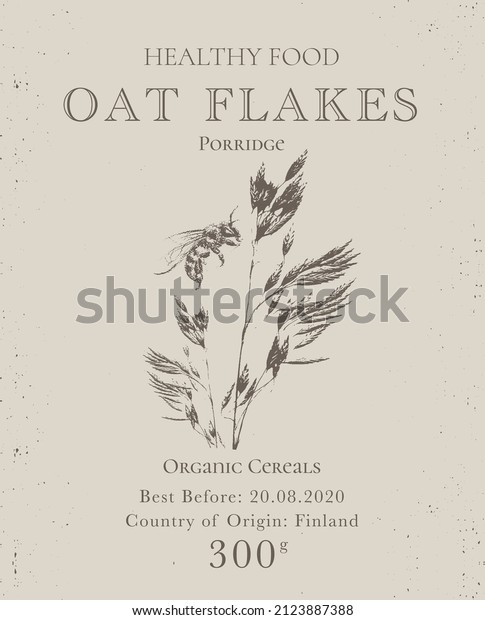 Set Customizable Oatmeal Labels Natural Healthy: เวกเตอร์สต็อก (ปลอดค่า ...
