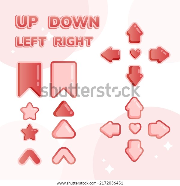 Set Cute Arrows Pink Color Stock Vector (Royalty Free) 2172036451 ...