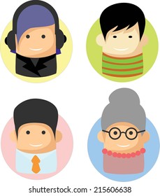 Cute Avatars Set Simple Cute Face Stock Vector (Royalty Free) 1622030107