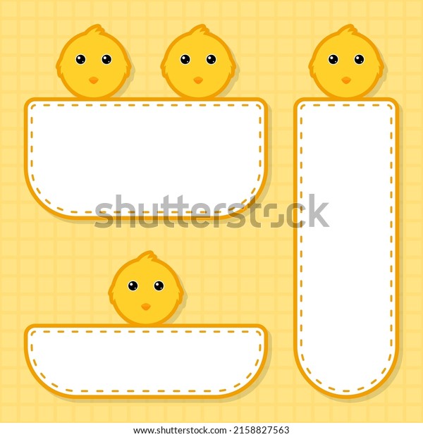 Set Cute Banner Chicken Stock Vector (Royalty Free) 2158827563 ...