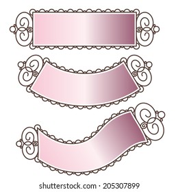 Set Cute Banners Vector Illustration Eps10 Stock Vector (Royalty Free ...