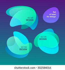 Set Cute Blue Color Labels Design Stock Vector (Royalty Free) 302584016 ...