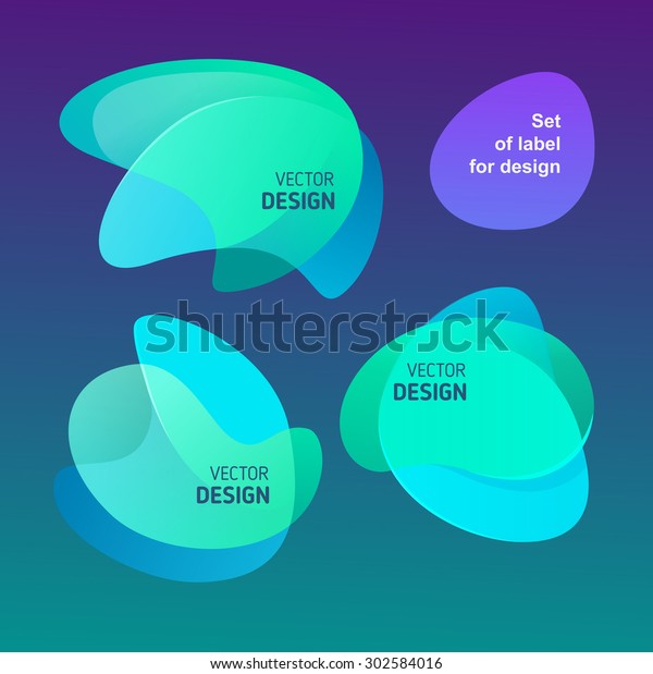 Set Cute Blue Color Labels Design Stock Vector (Royalty Free) 302584016 ...