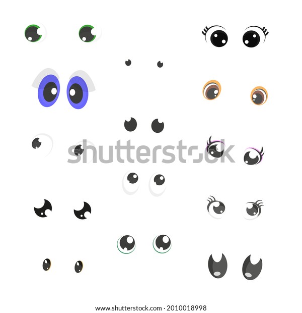 Set Cute Cartoon Eyes Characters Stock Vector (Royalty Free) 2010018998 ...